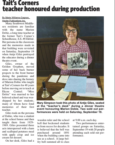 Marion Dobie remembered - Glencoe & District Historical Society